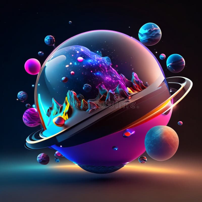 Planets in Outer Space. Planets in Solar System Stock Illustration ...