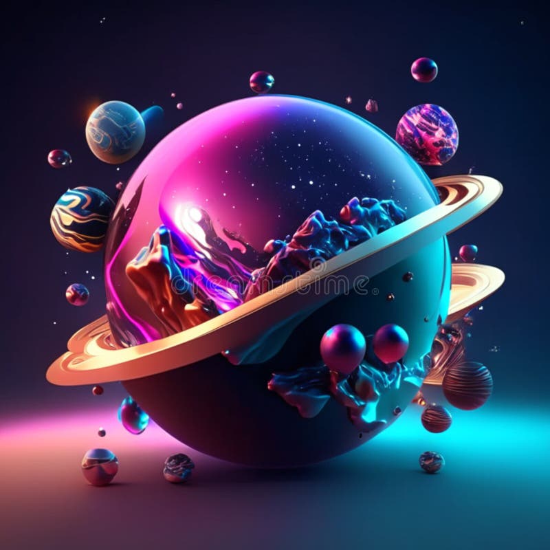 Planets in Outer Space. Planets in Solar System Stock Illustration ...