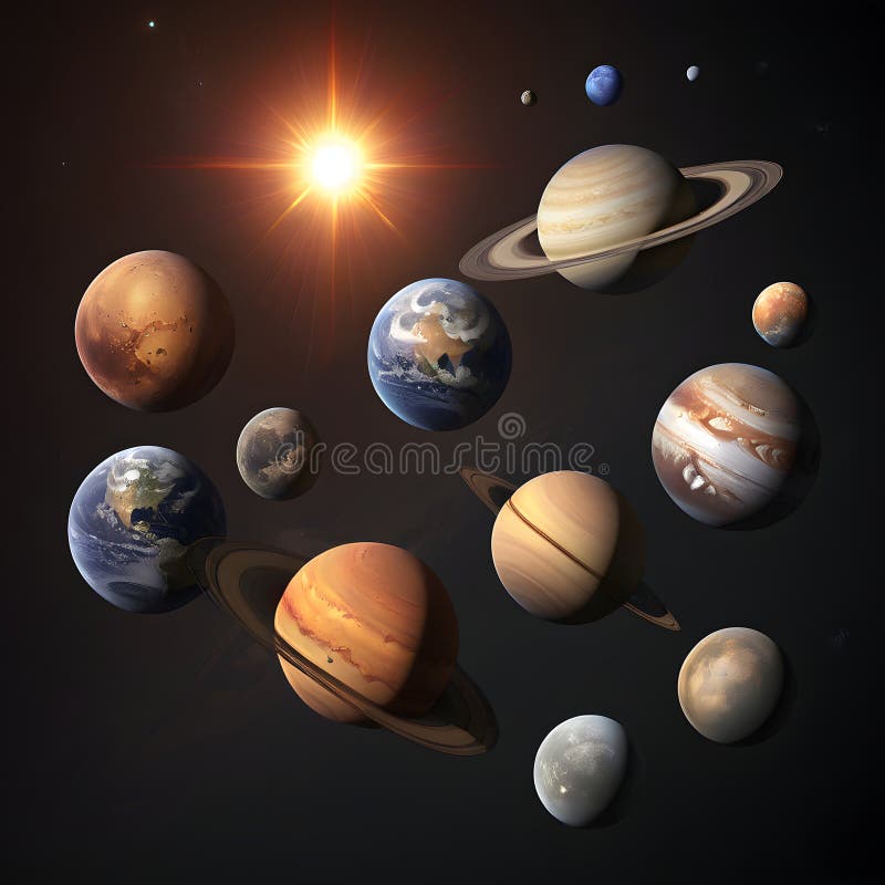 Planets Realistic Transparent Set Stock Illustration - Illustration of ...
