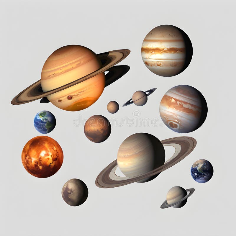 Planets Realistic Transparent Set Stock Illustration - Illustration of ...