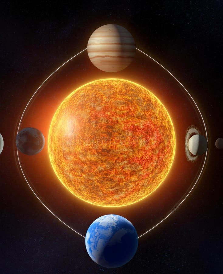 The Solar System, Black Background. Stock Illustration - Illustration ...