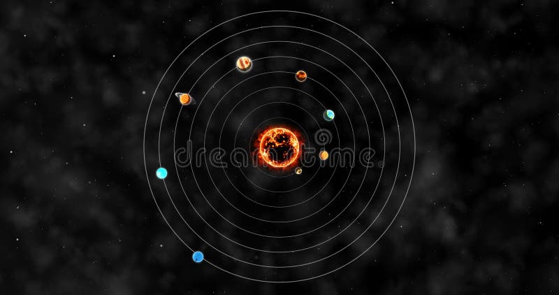 Planets Revolving Around the Sun Stock Illustration - Illustration of ...