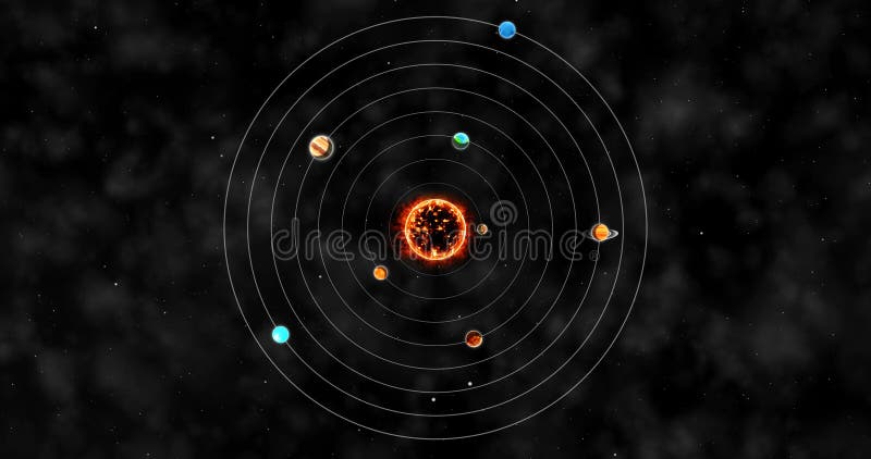 Planets Revolving Around the Sun Stock Illustration - Illustration of ...