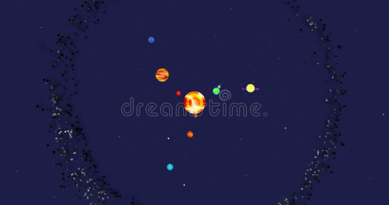 Planets Revolving Around the Sun Stock Illustration - Illustration of ...