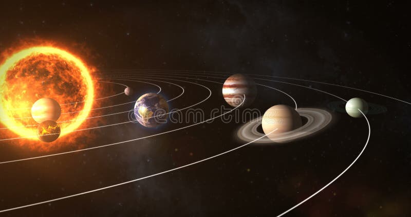 Planets Revolving Around the Sun Stock Video - Video of flame ...