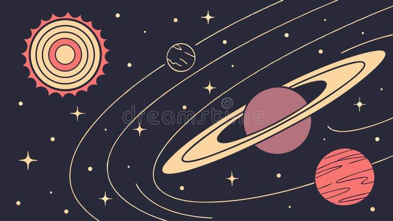 Planets and Rings Cosmic Scene, Planetary System and Space Art ...