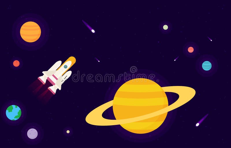 Planets Set of the Solar System. Simple Flat Stock Vector ...