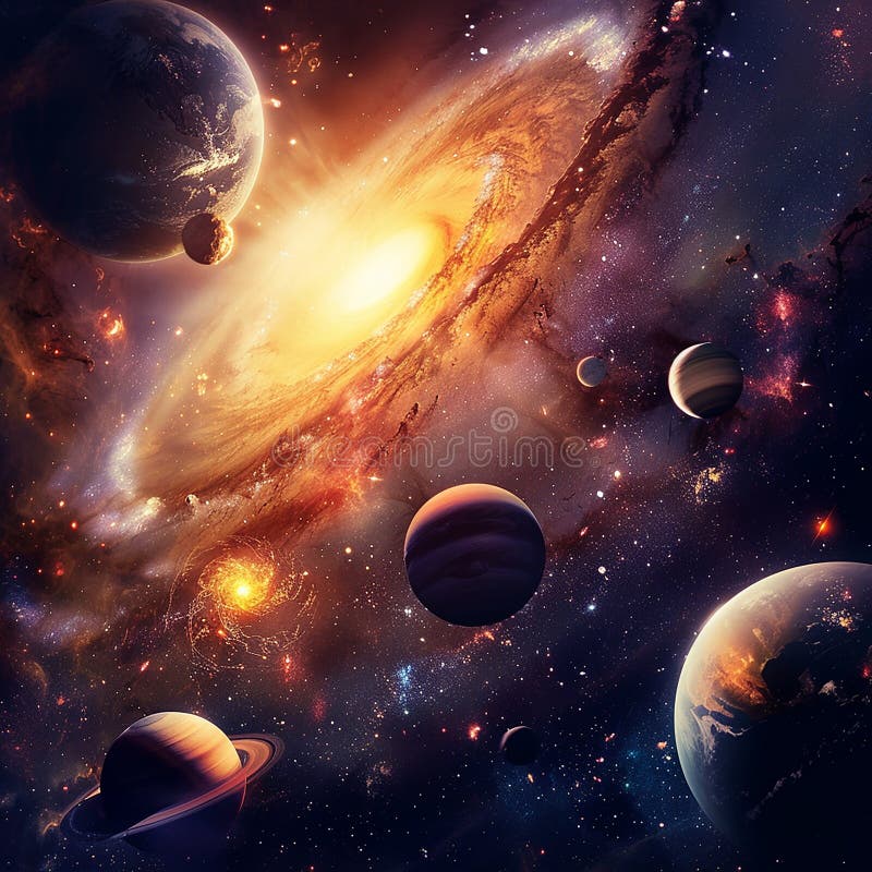 Planets of the Solar System, Astrology and Astronomy, Background Stock ...