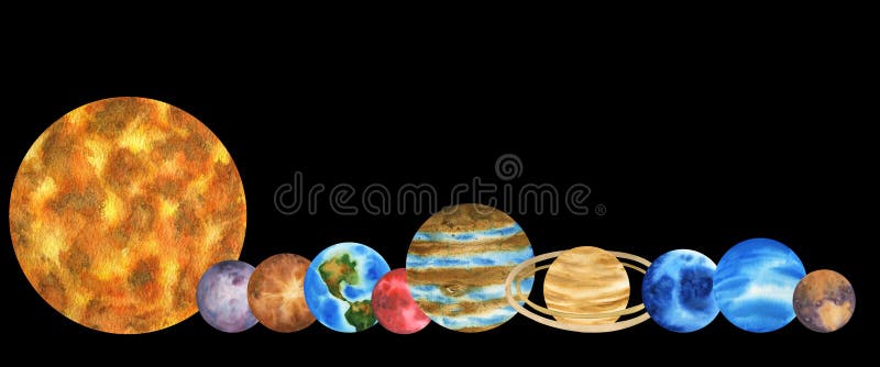 Planets of the Solar System. Border. Illustration on Background of ...