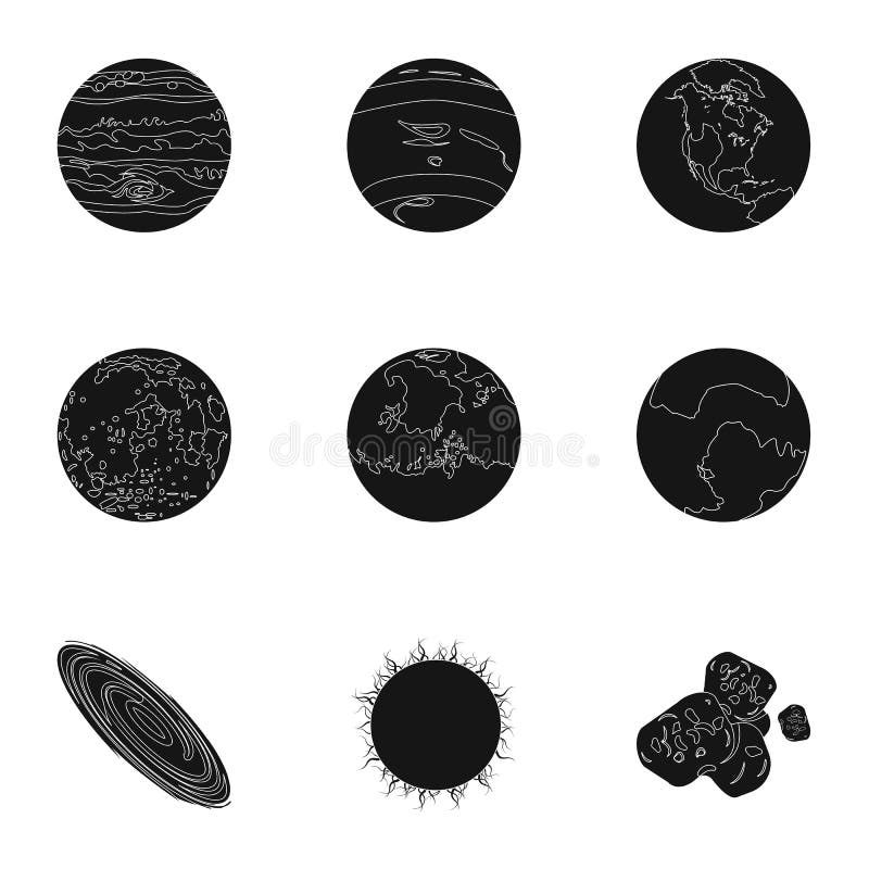 Planets of the Solar System. Cosmic Objects. Planets Icon in Set ...