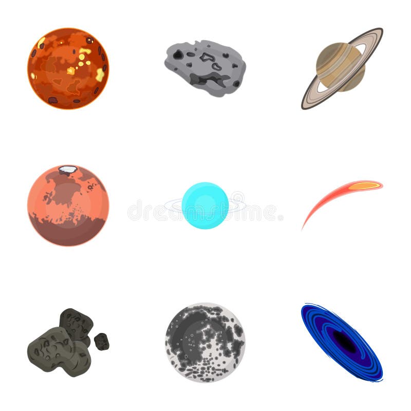 Planets of the Solar System. Cosmic Objects Stock Vector - Illustration ...
