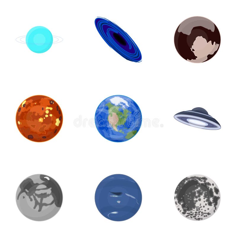 Planets of the Solar System. Cosmic Objects Stock Vector - Illustration ...