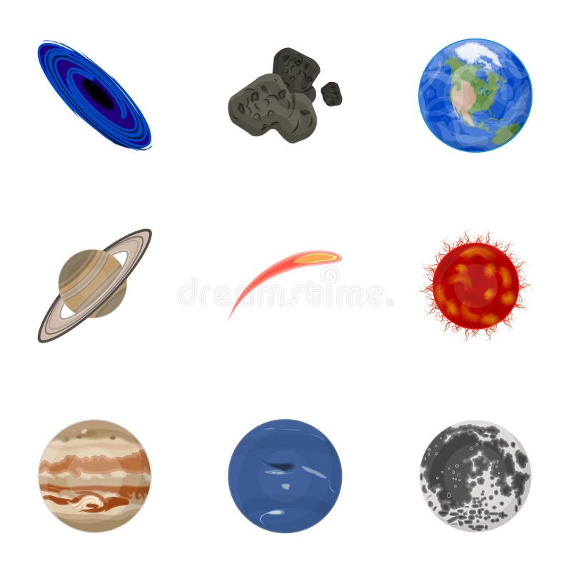 Planets of the Solar System. Cosmic Objects Stock Vector - Illustration ...