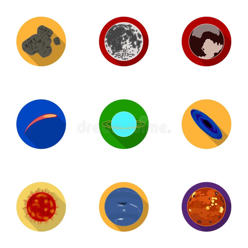 Planets of the Solar System. Cosmic Objects Stock Vector - Illustration ...
