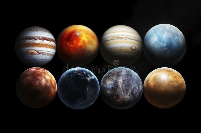 Planets of the Solar System. Generative AI Stock Illustration ...