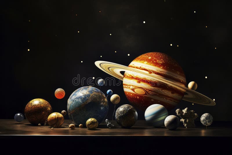 Planets of the Solar System. Generative AI Stock Illustration ...