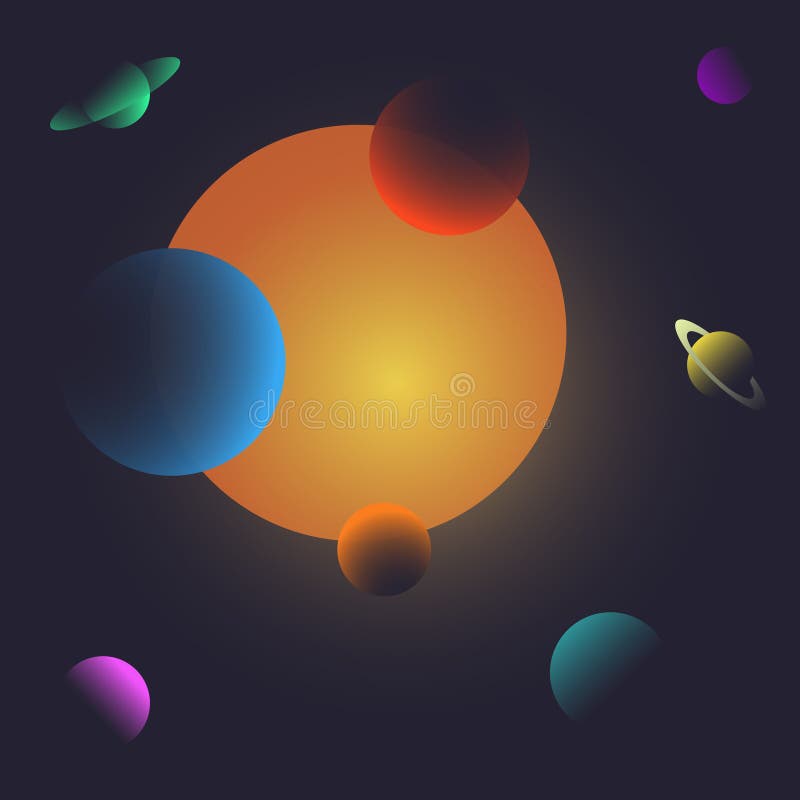 Planets of the Solar System. Illustration of the Planets of Our Solar ...