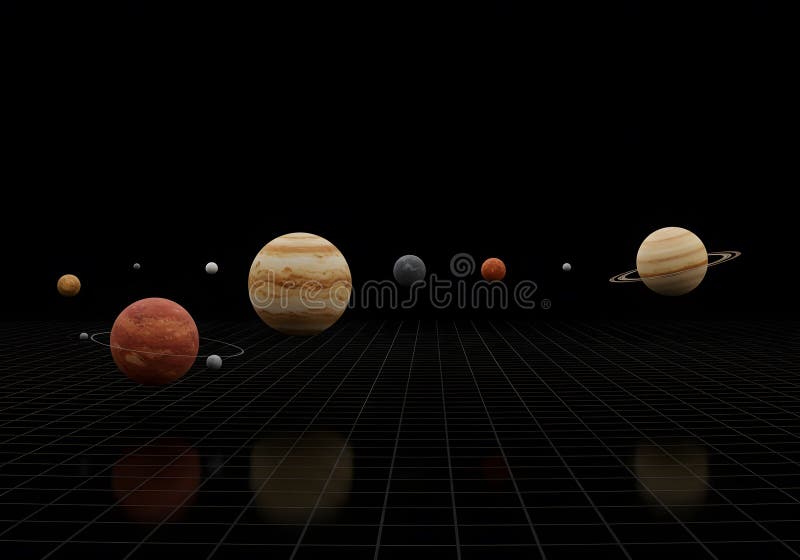 Planets in Solar System Illustration Stock Illustration - Illustration ...
