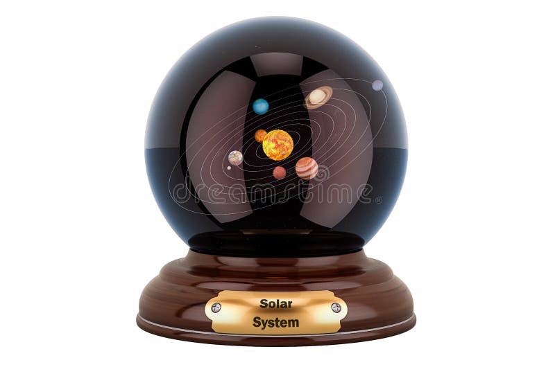 Planets of the Solar System Inside Crystal Ball, 3D Rendering Stock ... Planets of the Solar System Inside Crystal Ball, 3D Rendering Stock ...