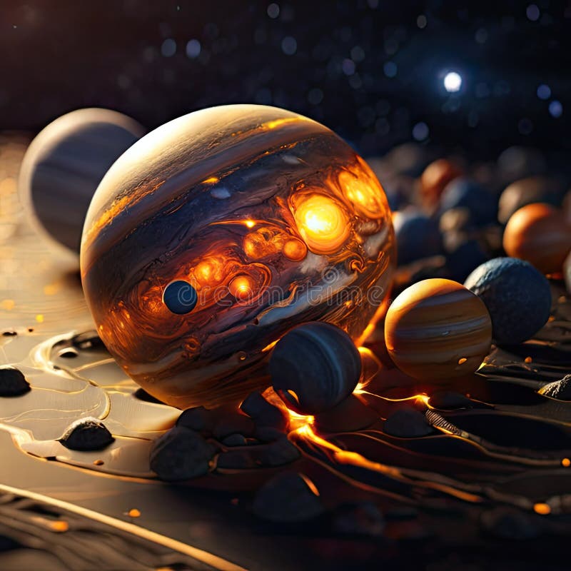 Planets of the Solar System, Solar System 3D Illustration, Astronomy ...
