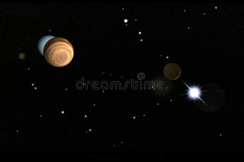 Planets of the Solar System in Space Against the Starry Sky.Planets of ...