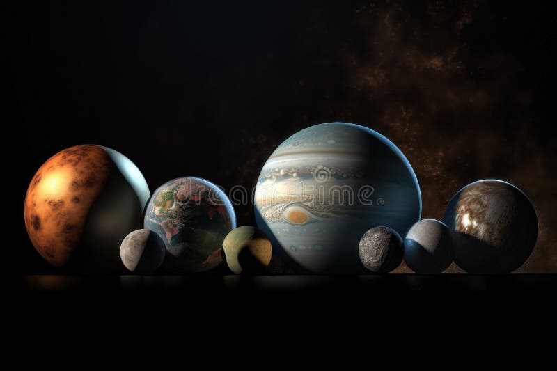 Planets of the Solar System in the Universe. AI Generated Stock ...