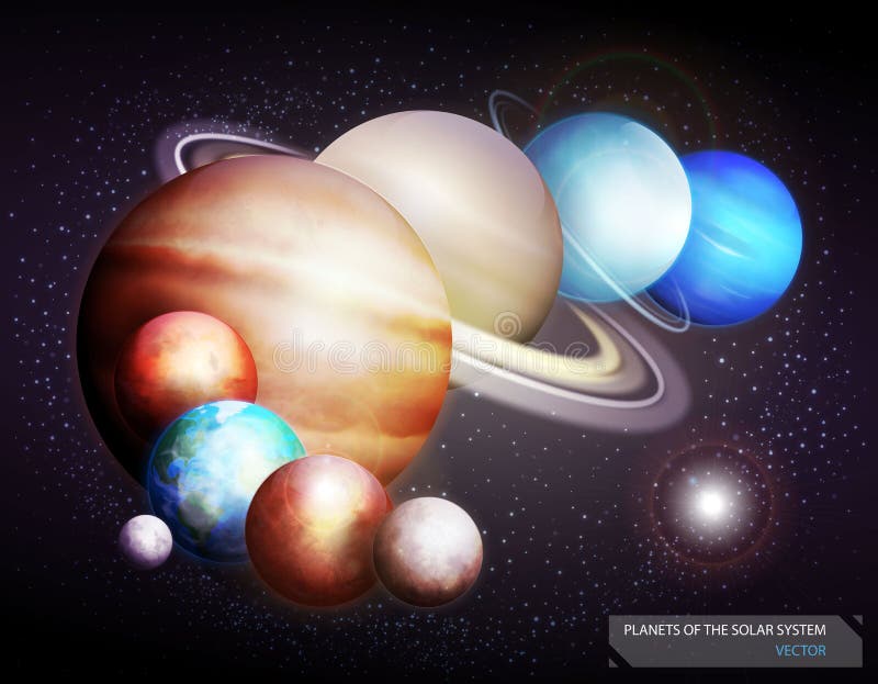 Planets of the Solar System Isolated on a Transparent Background. Set ...
