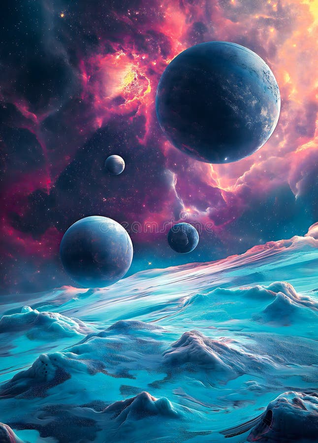 Planets in Space, Abstraction Stock Illustration - Illustration of star ...