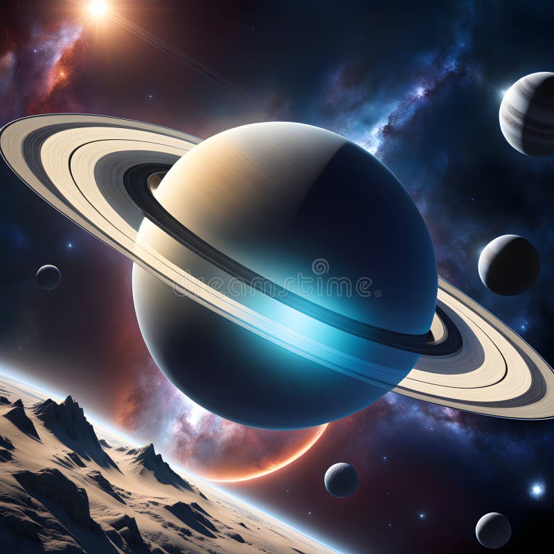 Planets in Space, Ai-generatet Stock Illustration - Illustration of ...