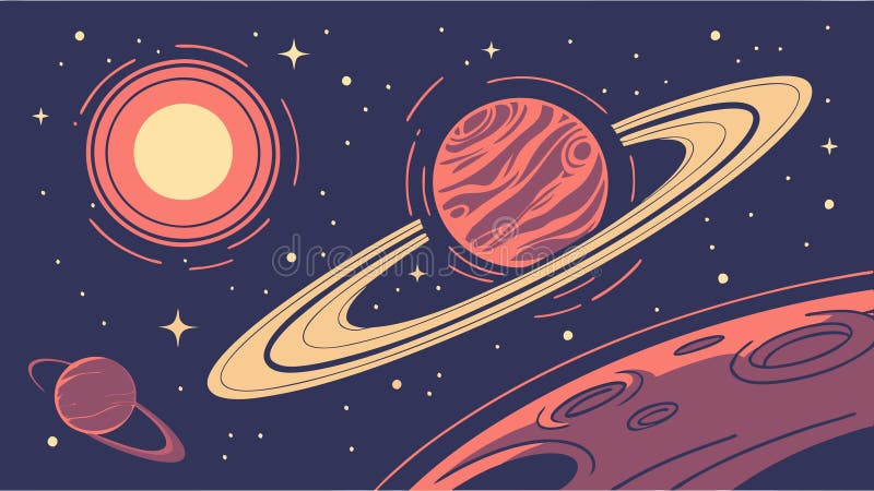 Planets in Space, Depicting Solar System and Astronomy Study Vector ...