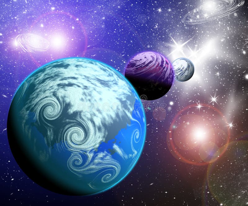Planets in space stock illustration. Illustration of black - 39250694