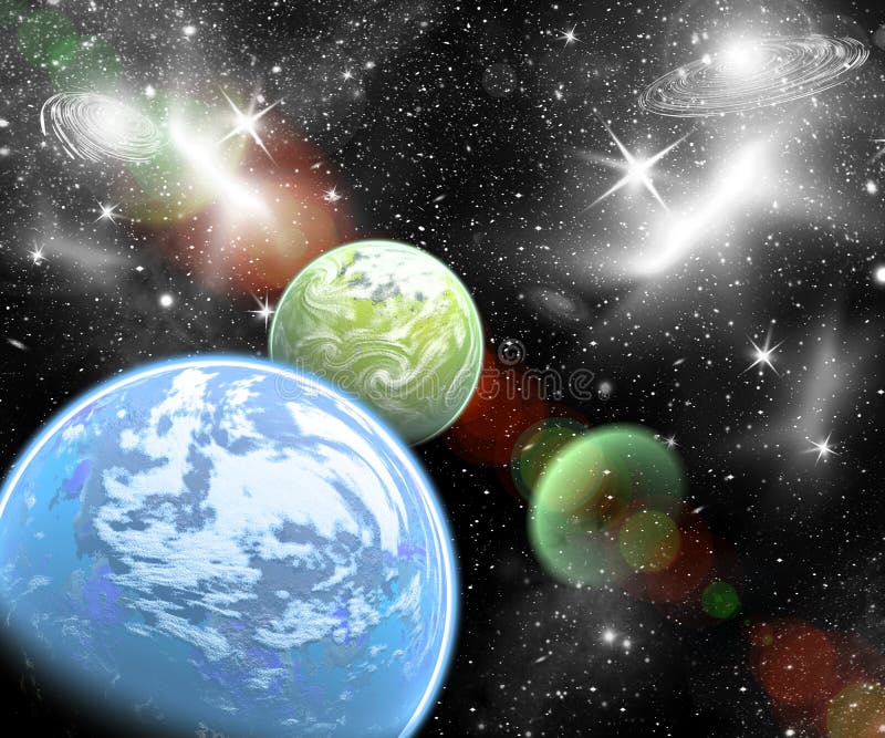 Planets in space stock illustration. Illustration of glowing - 39556434
