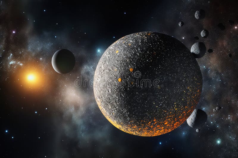 Planets in Space. Fantasy Galaxy Generative AI Background Stock ...