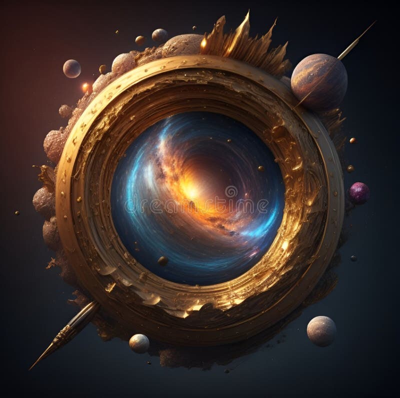 Planets in Space. Solar System. Cosmos Art Stock Illustration ...