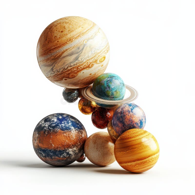 Planets Stacked Art Space Solar System Astronomy Cosmic Beauty Stock ...