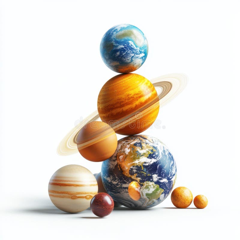 Planets Stacked Solar System Model Space Science Astronomy Stock ...