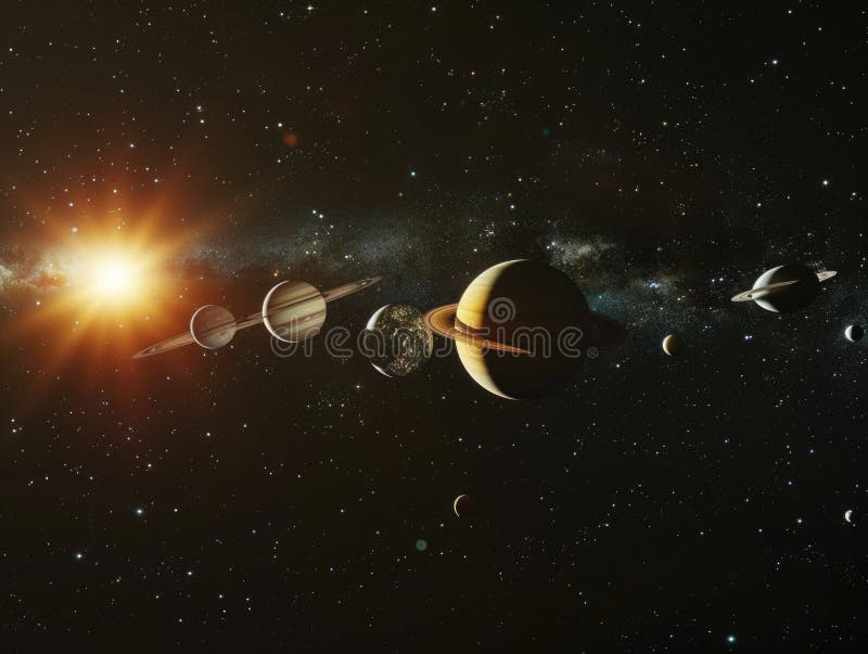 Planets in Star Filled Sky, Stock Image - Image of planets, space ...