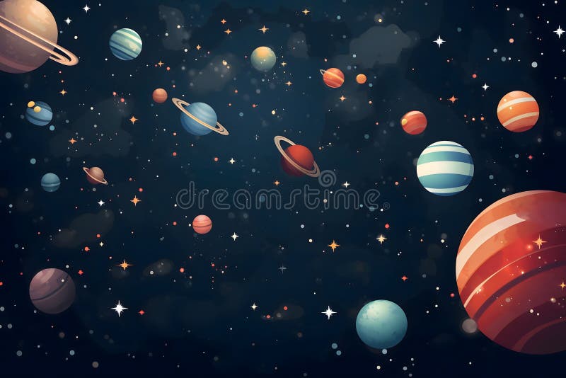 Planets and Stars As Abstract Background, Wallpaper, Banner, Texture ...