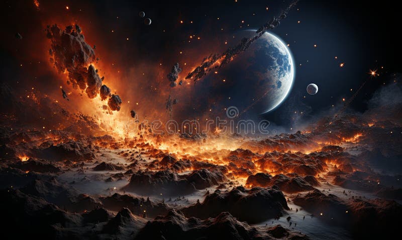 Planets and Stars in Cosmic Sky Stock Photo - Image of travel, galaxy ...