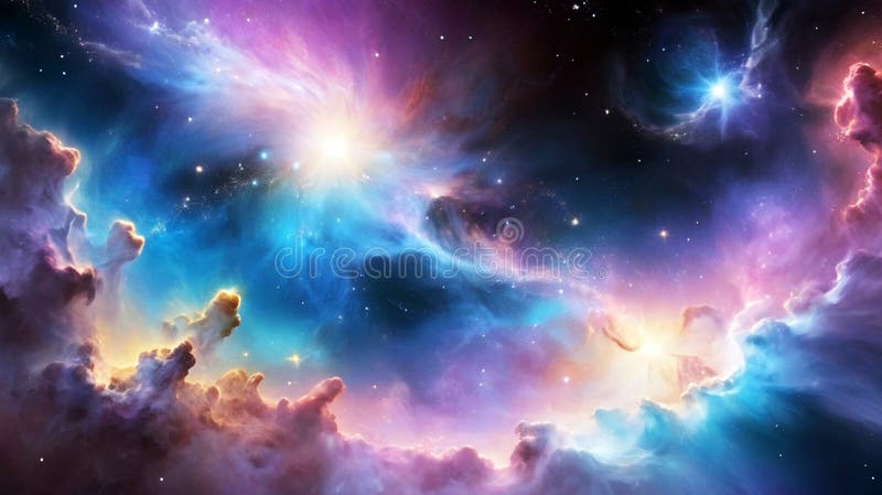 Planets, Stars and Galaxies in Outer Space 3d Rendering Illustration ...