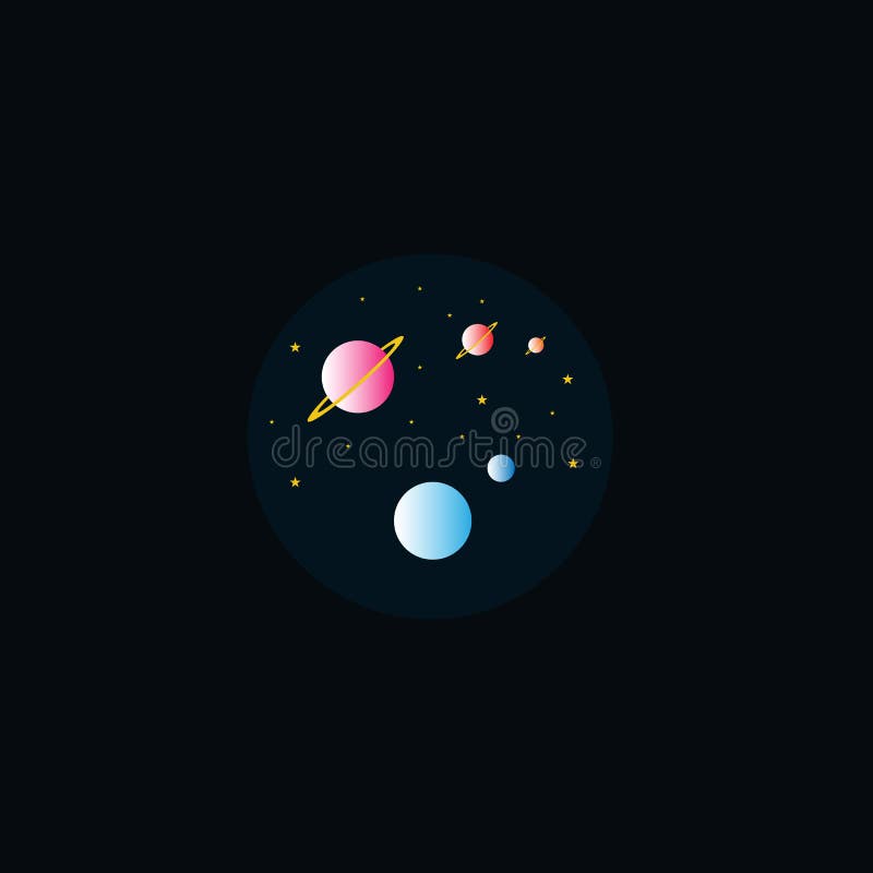 Planets, Stars, and Galaxies in Outer Space Stock Illustration ...