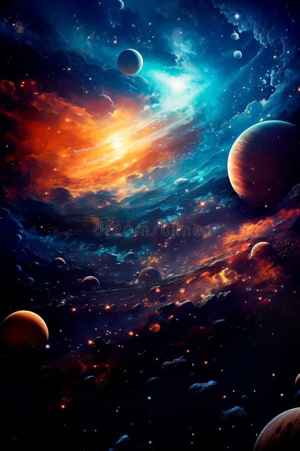 Planets, Stars and Galaxies in Outer Space Showing the Beauty of Space ...