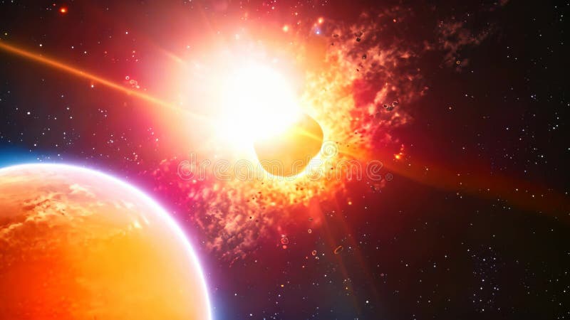 Planets and Stars in Outer Space. Elements of this Image Furnished by ...