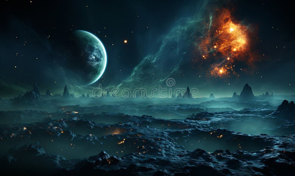 Planets and Stars in Space stock photo. Image of starlight - 331846842