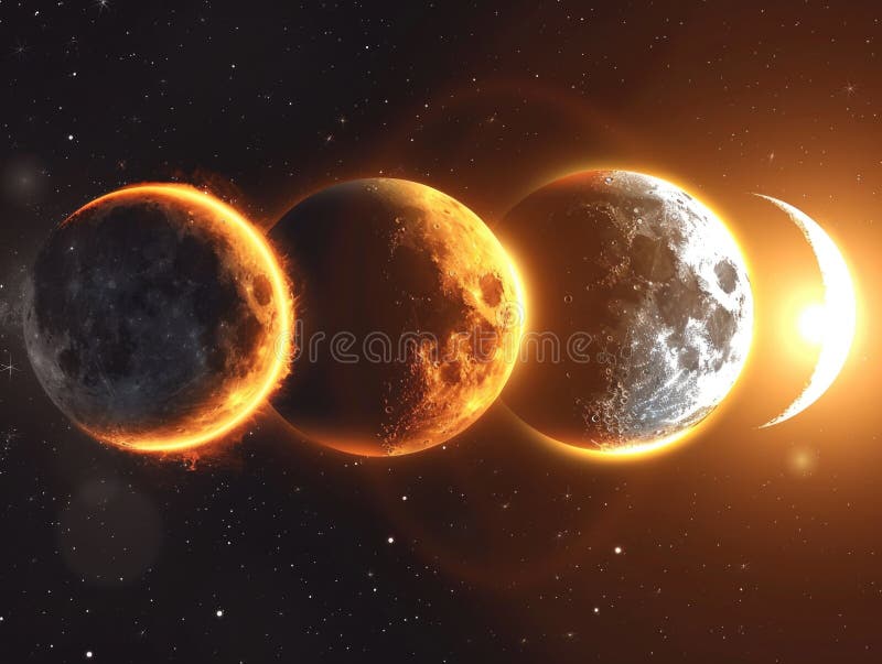 Planets Sun Moon Solar System Celestial Space Stock Illustration - Illustration of ...
