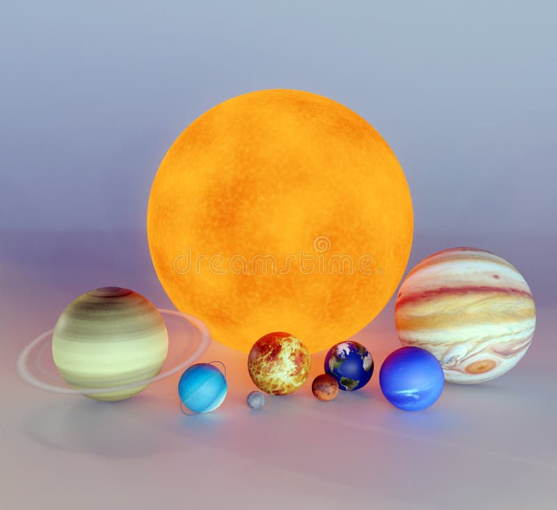 The 8 Planets and Sun in the Solar System Stock Illustration ...