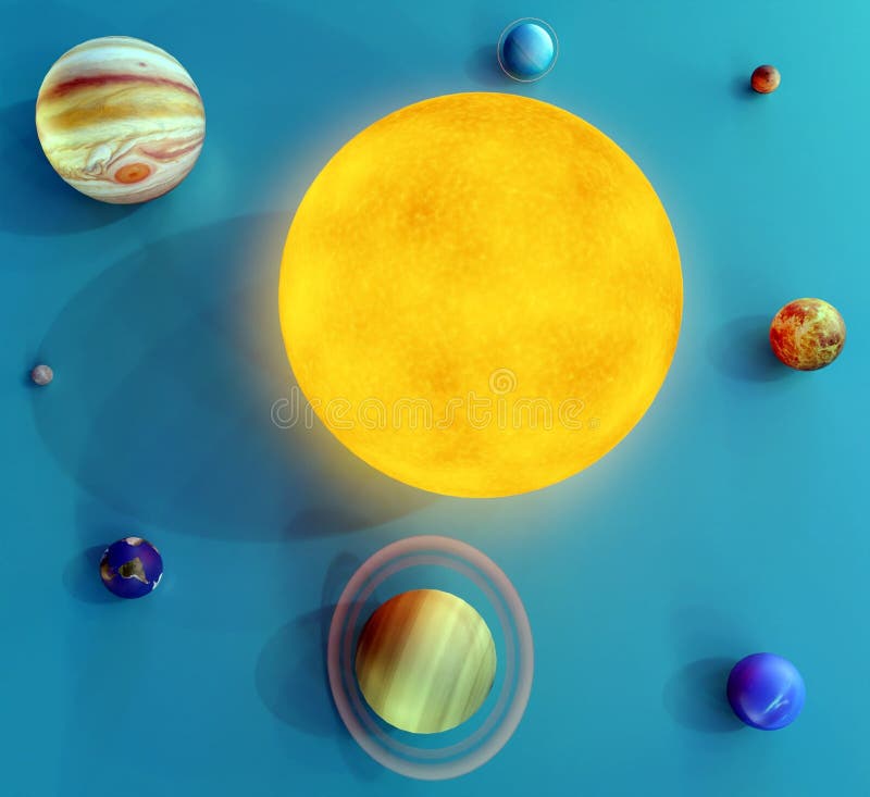 The 8 Planets and Sun in the Solar System Stock Illustration ...