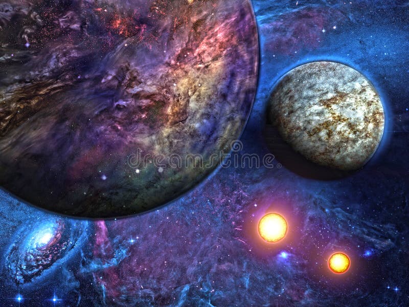 Planets and suns stock illustration. Illustration of graphic - 86697602