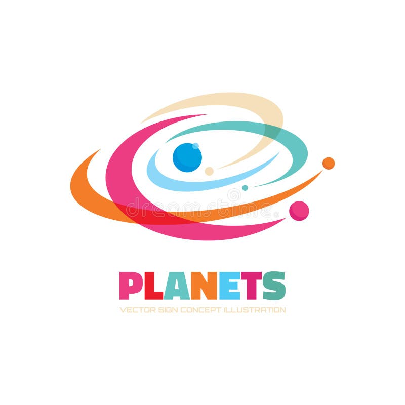 Planets - Vector Logo Concept. Abstract Space Illustration. Solar ...
