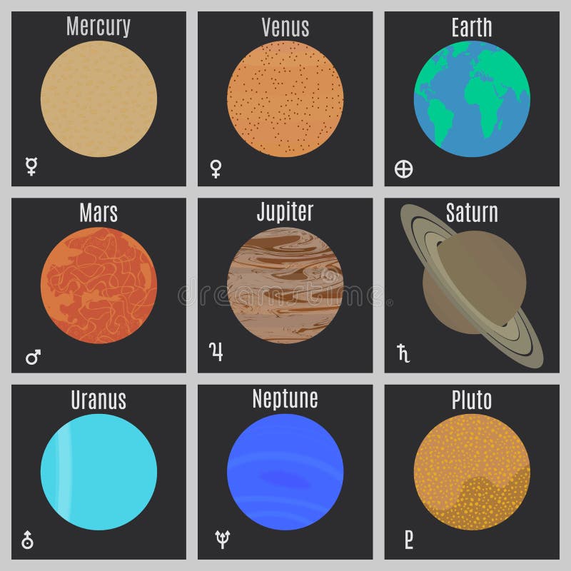 Planets vector set stock vector. Illustration of astrology - 59179816